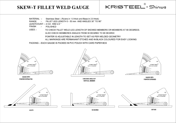 Skew T Fillet Weld Gauge | Weld Gauge | Engineering Gauges