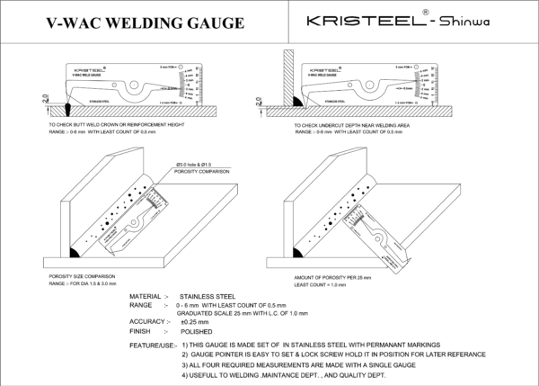 V Wac Weld Gauge | Weld Gauge | Engineering Gauges