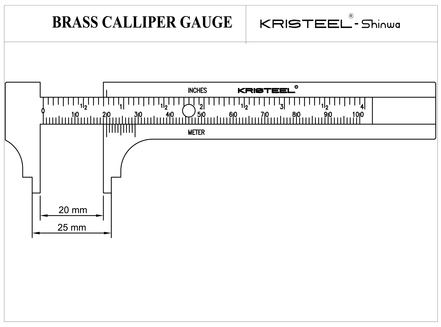 Brass Caliper 4″ [Model-1504-CG-4] - Kristeel